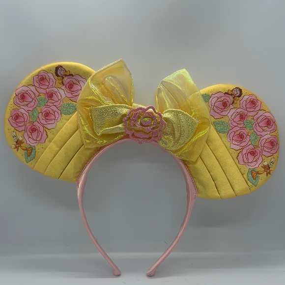 Disney | Accessories | Disney Yellow Floral Minnie Mouse Ears Headband ...